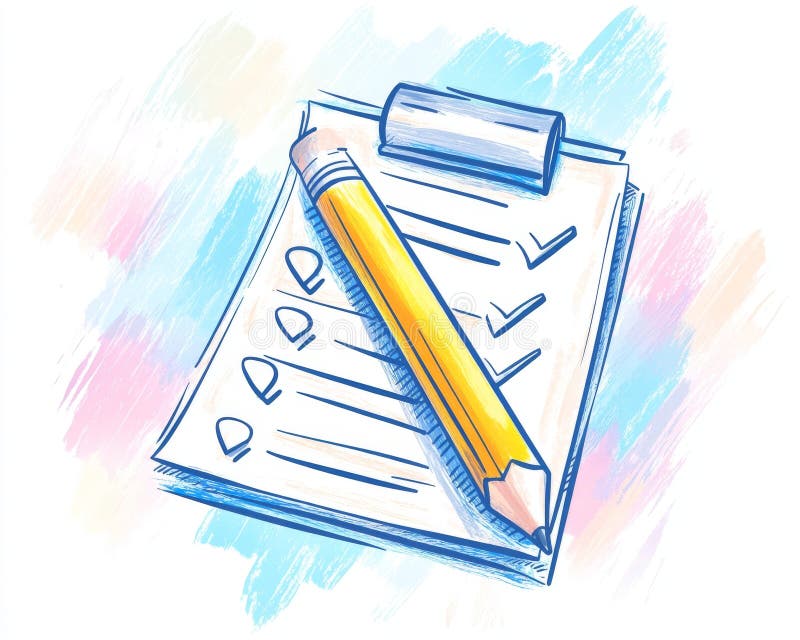 A Checklist Illustration Featuring Finished Tasks and a Pencil Stock ...