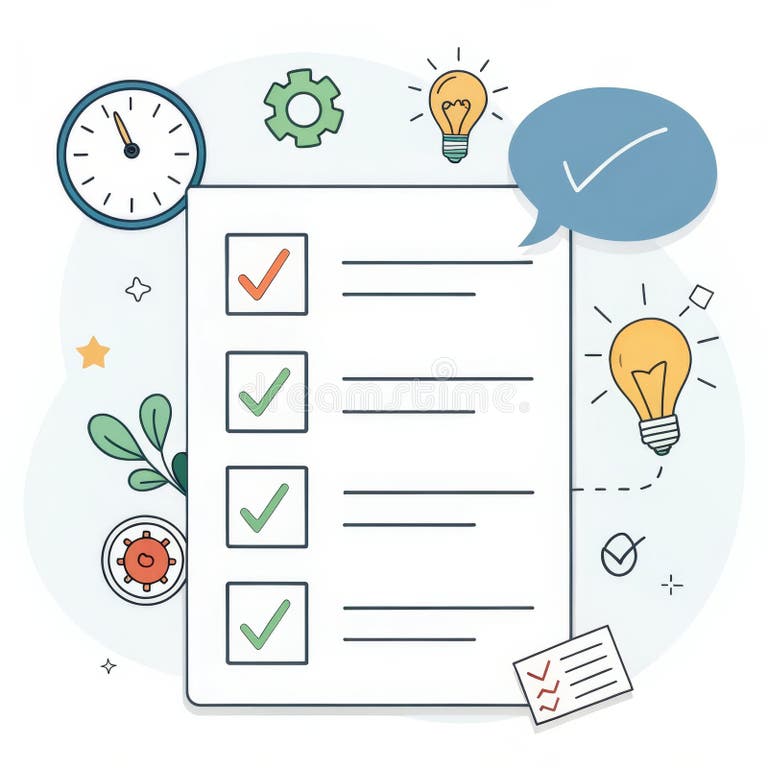 Checklist Illustration Idea, Task Management, Planning, Vector ...