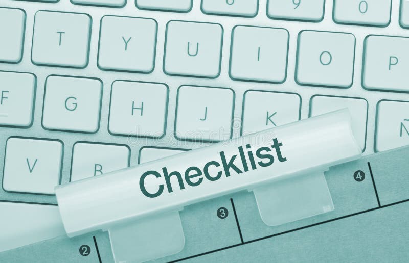 Checklist - Inscription on Blue Keyboard Key Stock Photo - Image of ...