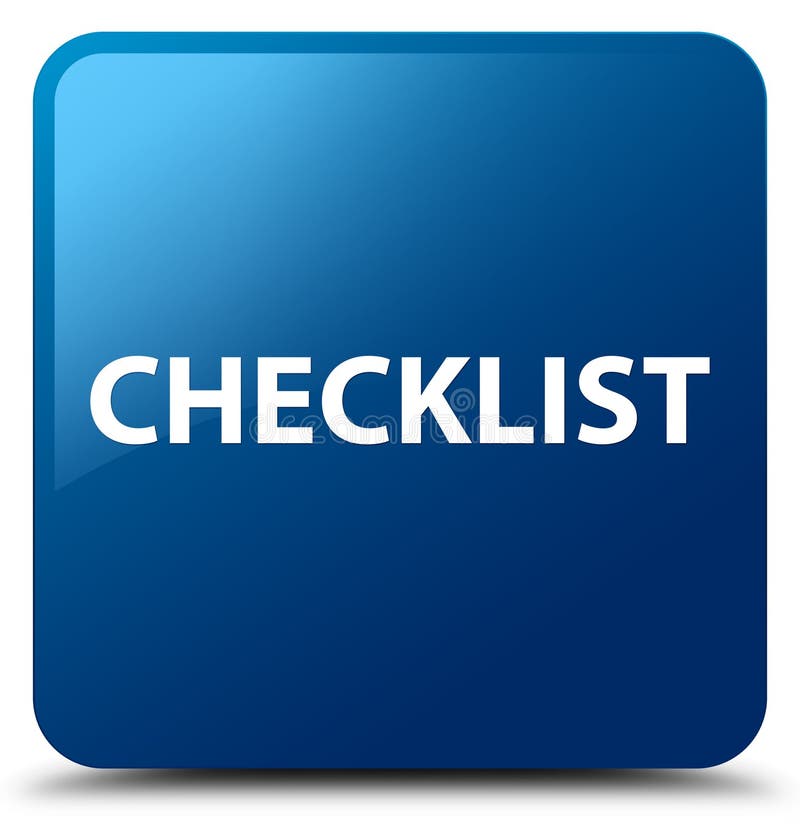 Checklist Blue Square Button Stock Illustration - Illustration of check ...