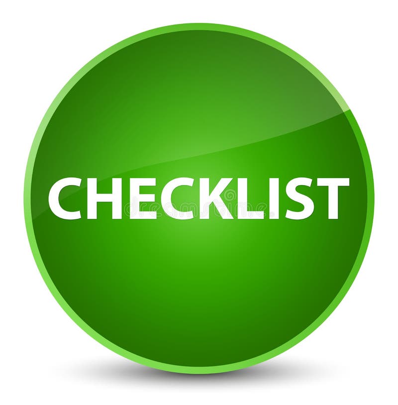 Checklist Elegant Green Round Button Stock Illustration - Illustration ...