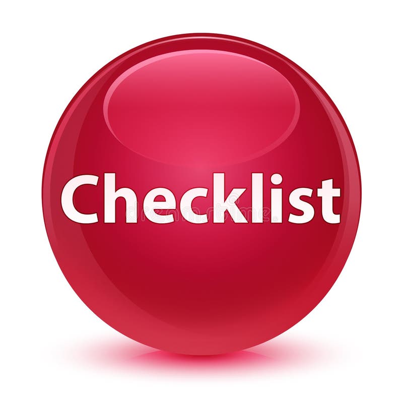 Checklist Glassy Pink Round Button Stock Illustration - Illustration of ...
