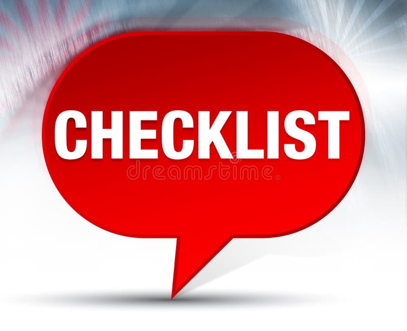 Checklist Red Bubble Background Stock Illustration - Illustration of ...
