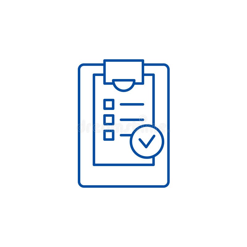 Checklist Line Icon Concept. Checklist Flat Vector Symbol, Sign ...