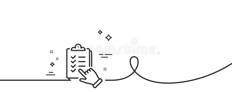 Checklist Line Icon. Clipboard Document Sign. Continuous Line with Curl. Vector Stock Vector ...