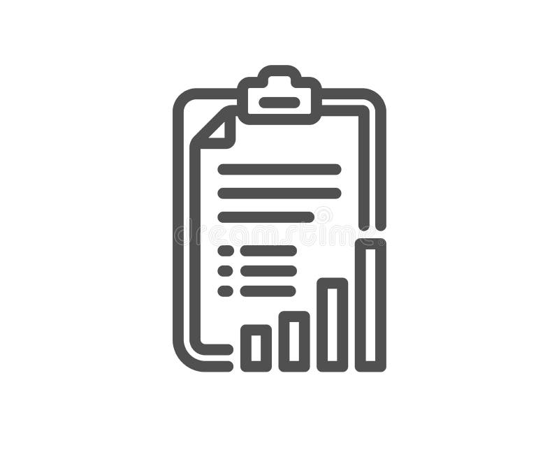 Checklist Line Icon. Graph Chart Sign. Vector Stock Vector ...