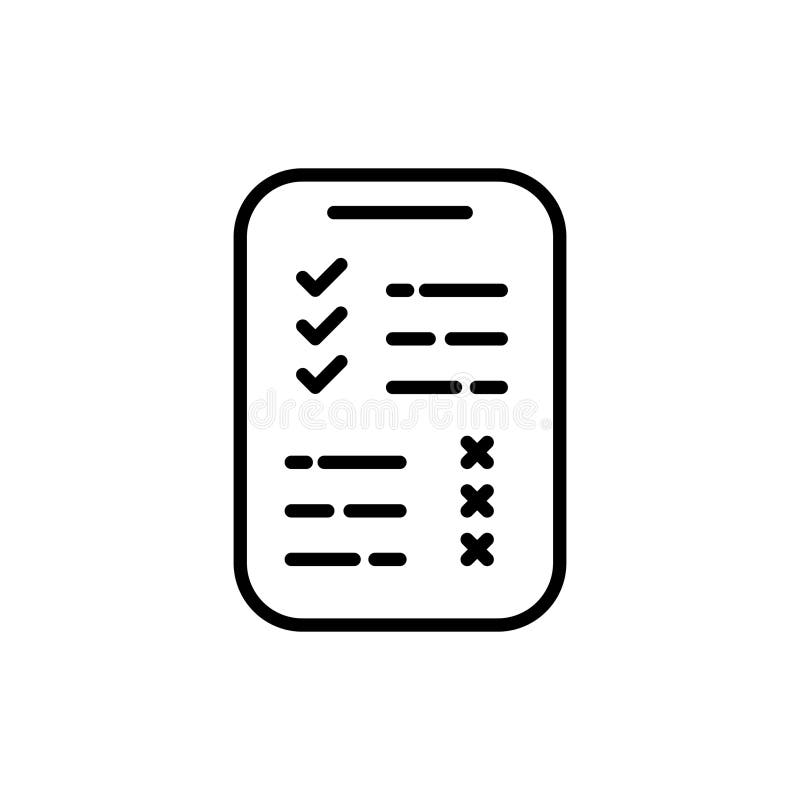 Document with a Check Mark Vector. Checklist Linear Icon. a Sheet with ...