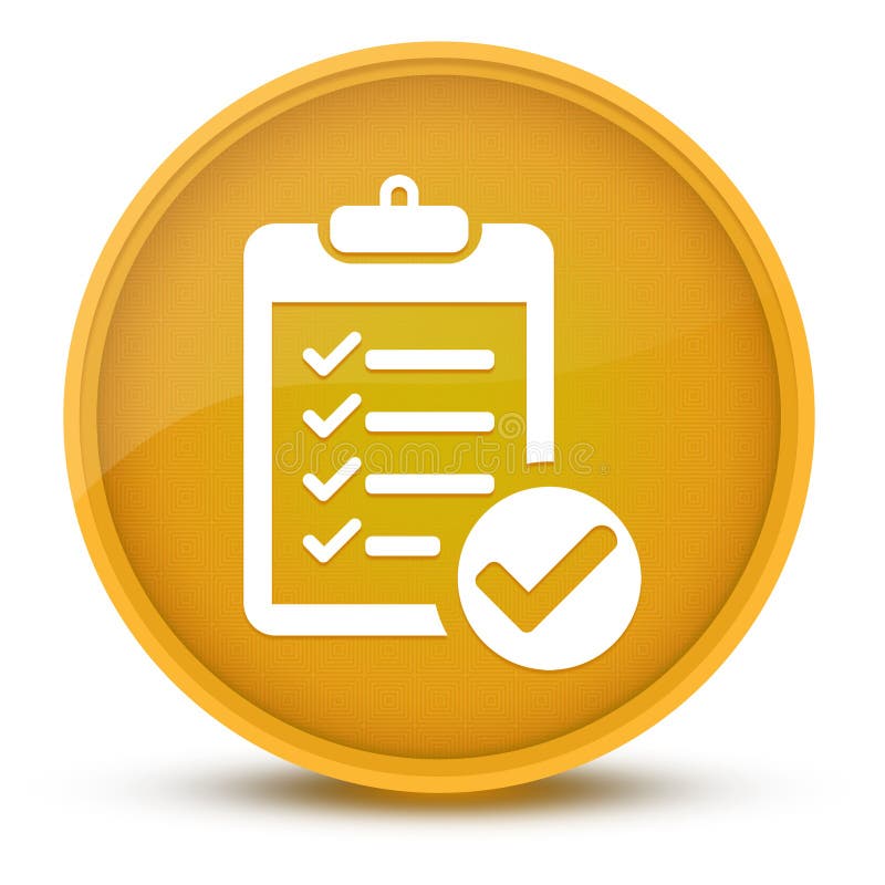 Checklist Luxurious Glossy Yellow Round Button Abstract Stock ...