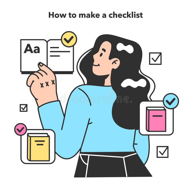 Checklist Making Concept. Character Planning Her Education or Making ...