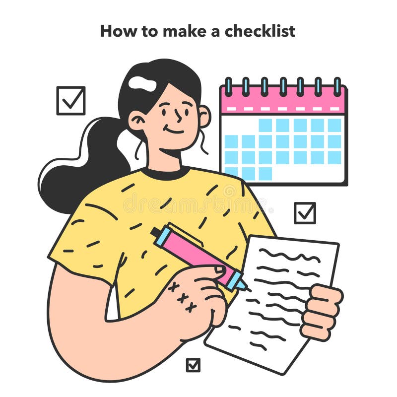 Checklist Making Concept. Character Planning the daily Routine Stock ... Checklist Making Concept. Character Planning the daily Routine Stock ...