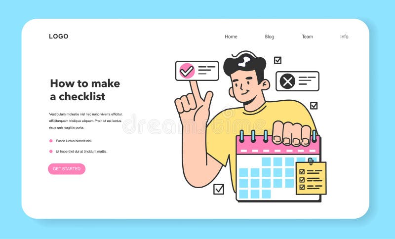Checklist Making Concept. Character Planning the daily Routine Stock ...