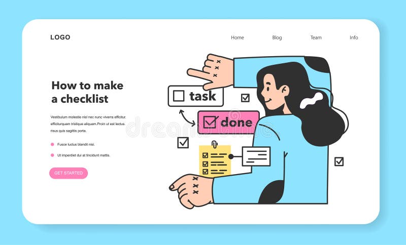 Checklist Making Concept. Character Planning the daily Routine Stock ...