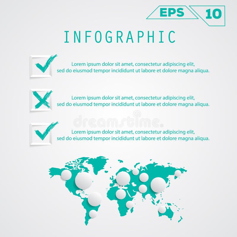 Checklist with map stock vector. Illustration of infographic - 90151940