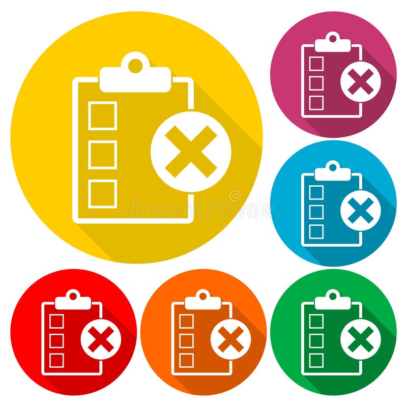 Checklist with X Mark Icon stock vector. Illustration of business ...