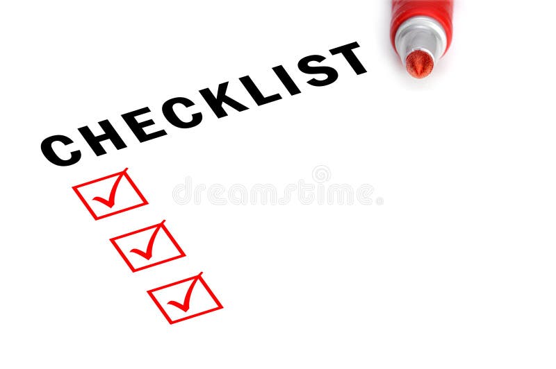 Checklist with Marker and Checked Boxes. Stock Image - Image of ...