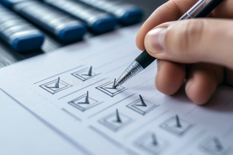 Checklist Marking Human Hand Marks Checkboxes on Paper Concept Stock ...