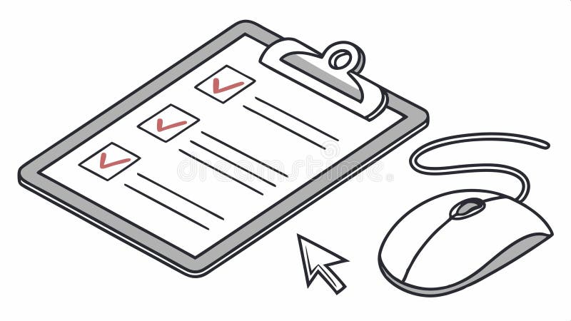 Checklist with Mouse, Task Management and Productivity Vector Design ...