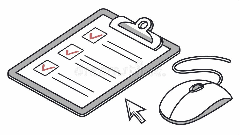 Checklist with Mouse, Task Management and Productivity Vector Design ...