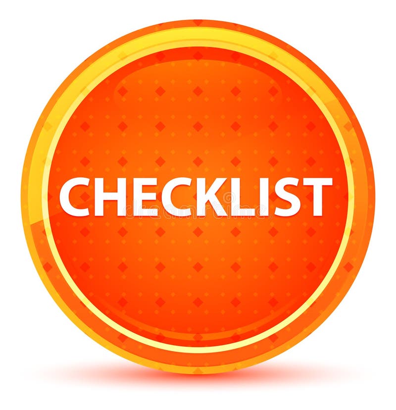 Checklist Icon Orange Round Button Stock Illustration - Illustration of ...