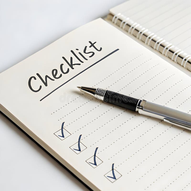 Checklist Note Isolated on White Background Stock Illustration ...