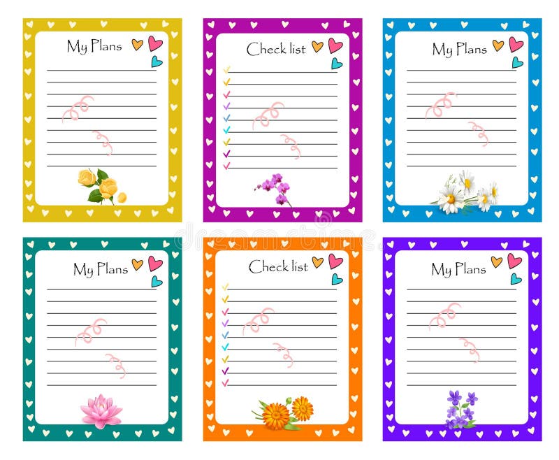 Checklist Notebook Paper Design Stock Vector - Illustration of ...