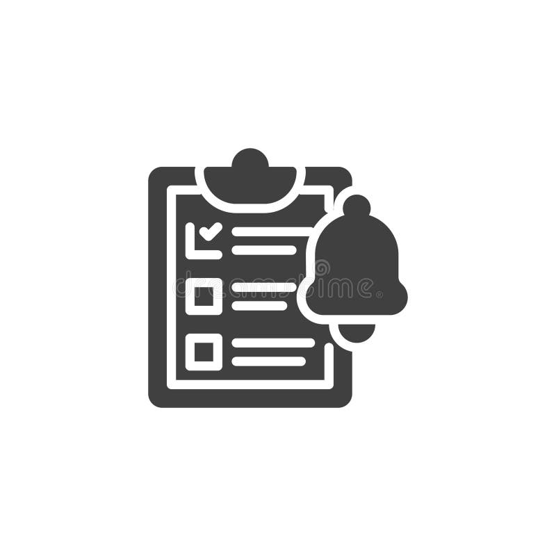 Checklist with a Notification Bell Vector Icon Stock Vector ...