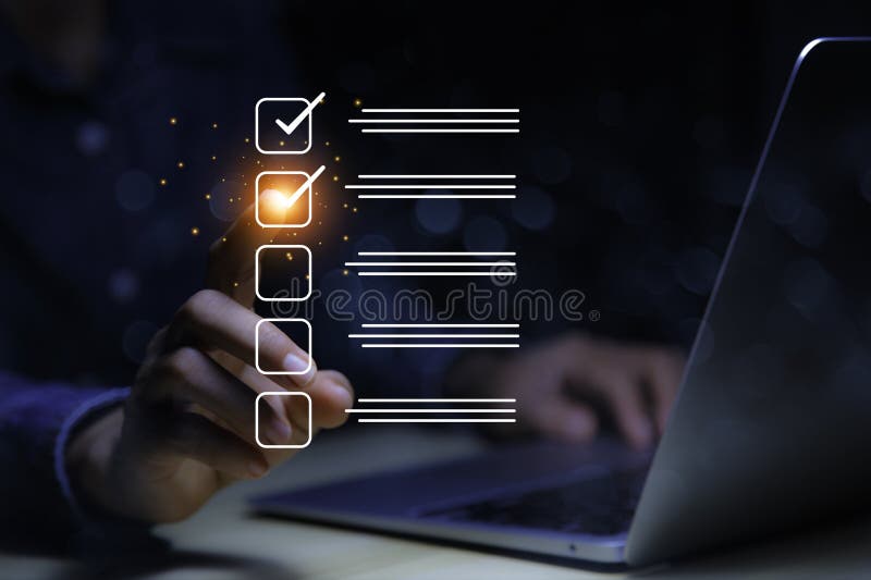 Checklist Online Documentation Data Management Concept. Businessman ...