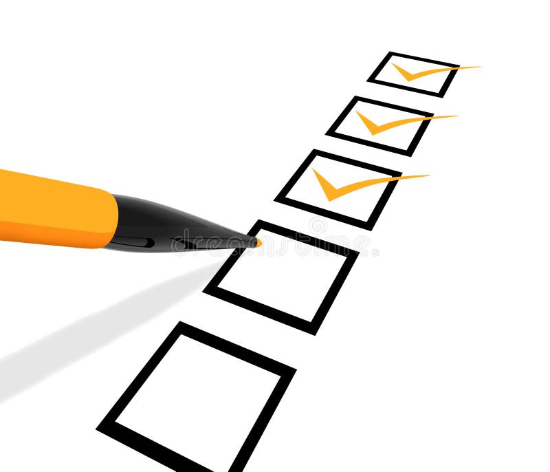 Checklist stock illustration. Illustration of real, orange - 35697005