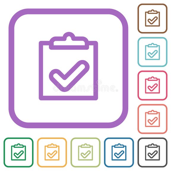 Checklist Outline Simple Icons Stock Vector - Illustration of organize ...