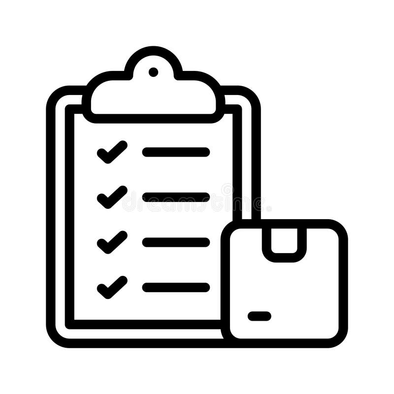 Checklist with a Package Icon for Shipping or Inventory Stock Vector ...