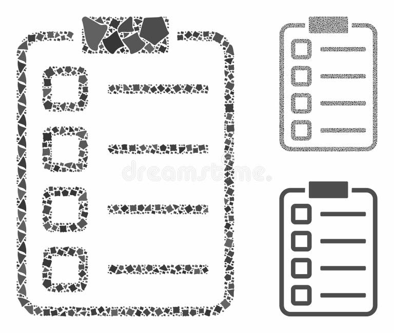 Checklist Pad Composition Icon of Raggy Items Stock Vector ...