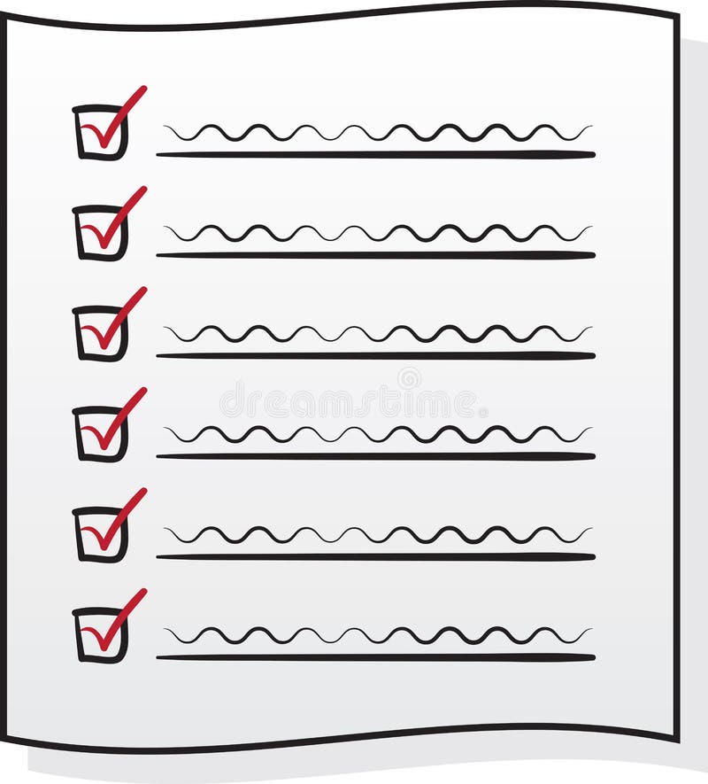Checklist Paper stock vector. Illustration of paper, cartoon - 27556905