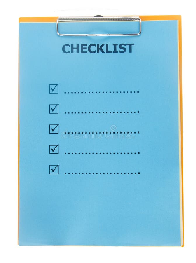 Checklist Paper on Clipboard Isolate on White Stock Photo - Image of ...