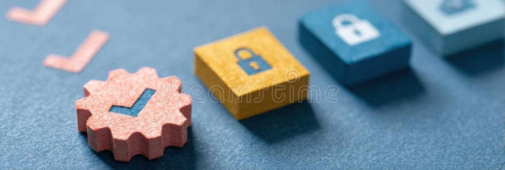 Checklist with Paper Cutout Style Layered Tech Symbols for Security ...