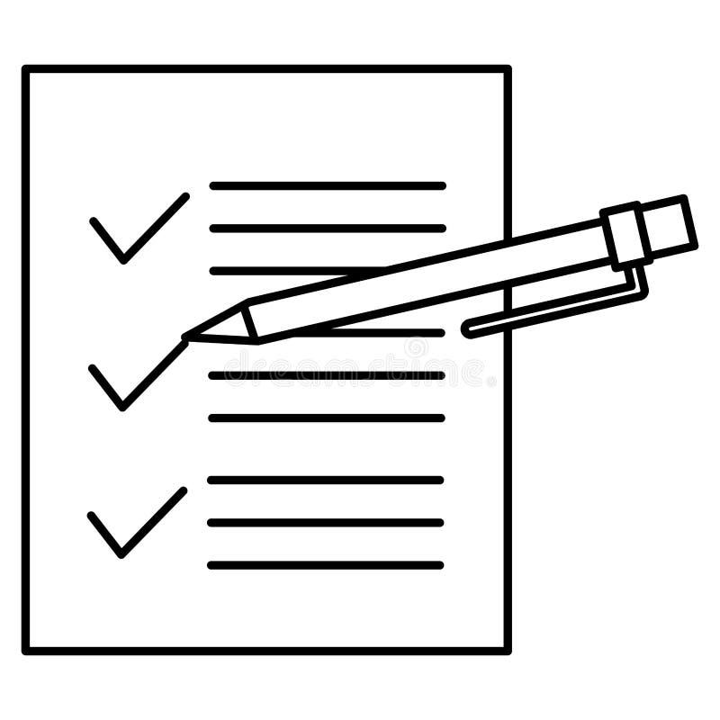 Checklist paper with pen stock vector. Illustration of icon - 144290563