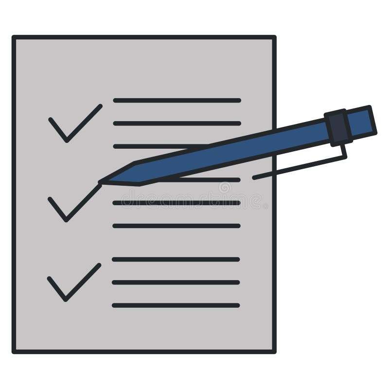 Checklist paper with pen stock vector. Illustration of organizer ...
