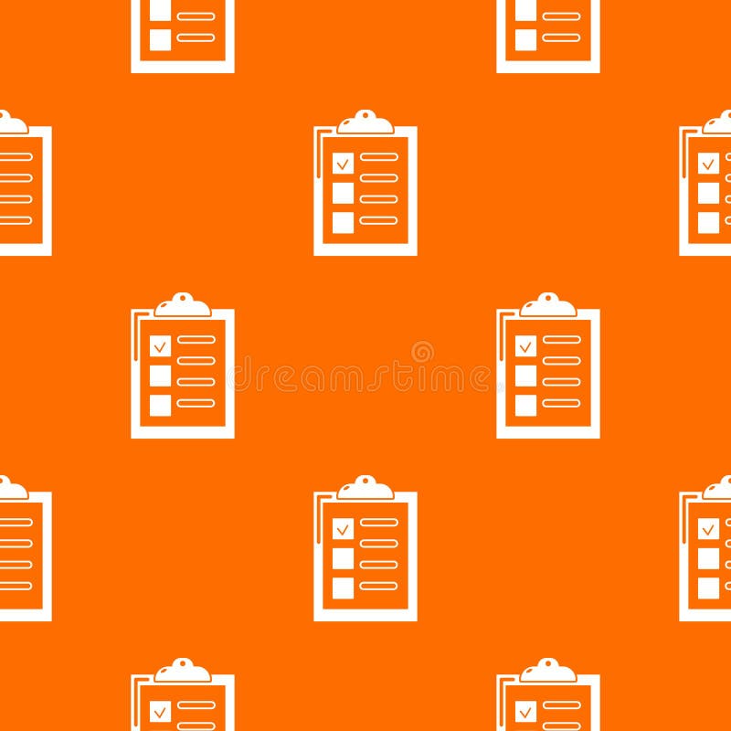 Checklist Pattern Vector Orange Stock Vector - Illustration of check ...