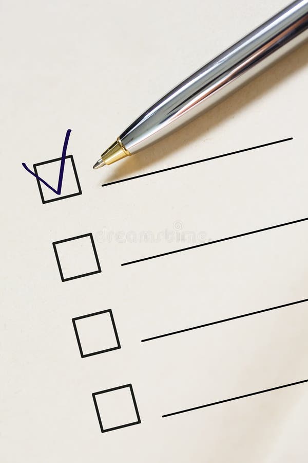 Check mark and pen stock image. Image of form, election - 11075425