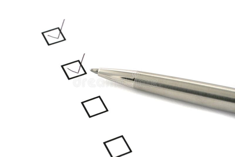 Checklist and pen stock image. Image of aims, jobs, checklist - 4159239