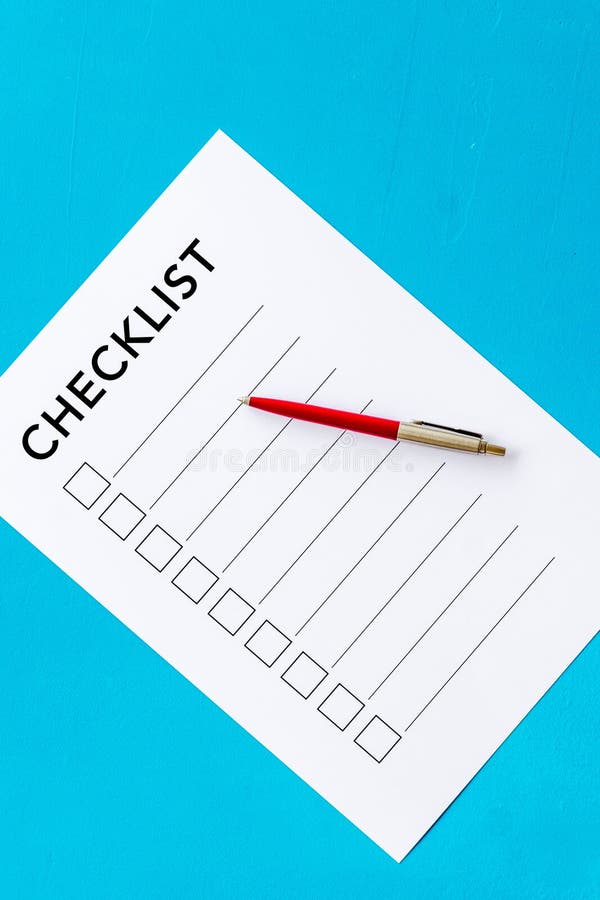 Checklist in Blue stock image. Image of certification - 8516423