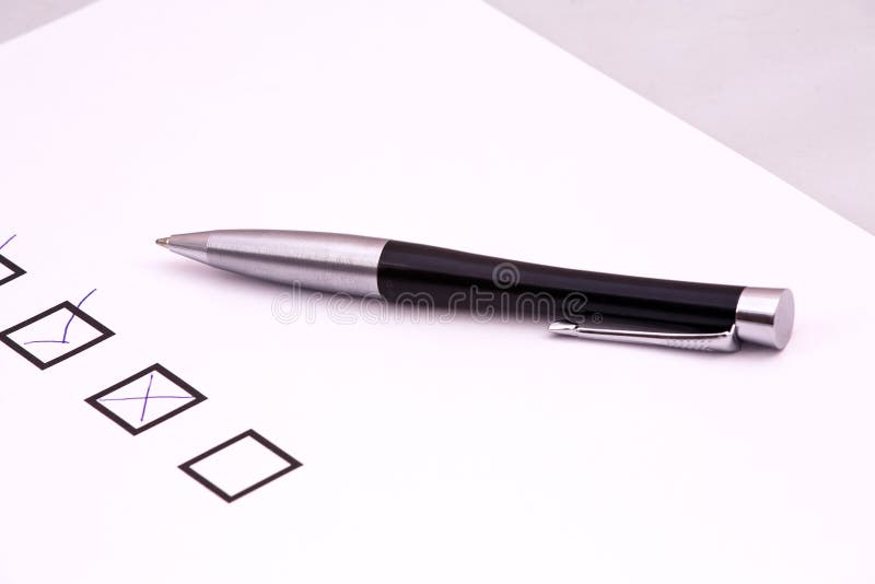 Checklist with a pen. stock image. Image of isolated - 64169063