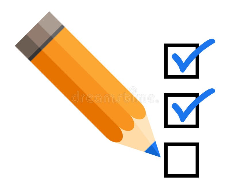 Checklist with a Pencil Checking Off Tasks. Left-handers Version Stock ...
