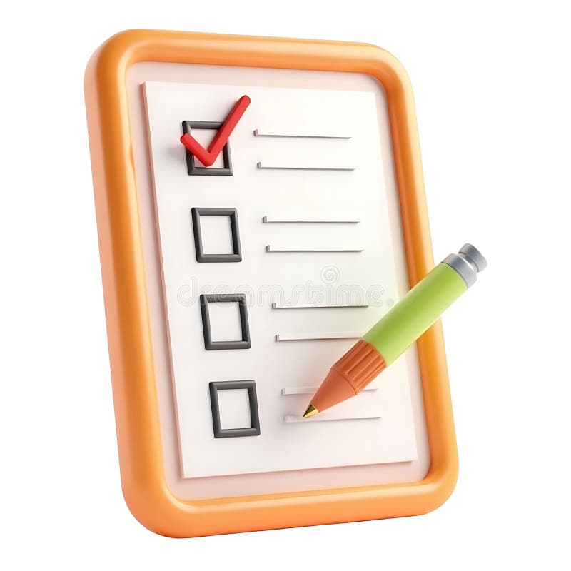 Checklist with Pencil Icon Task Management Organization Planning Stock ...