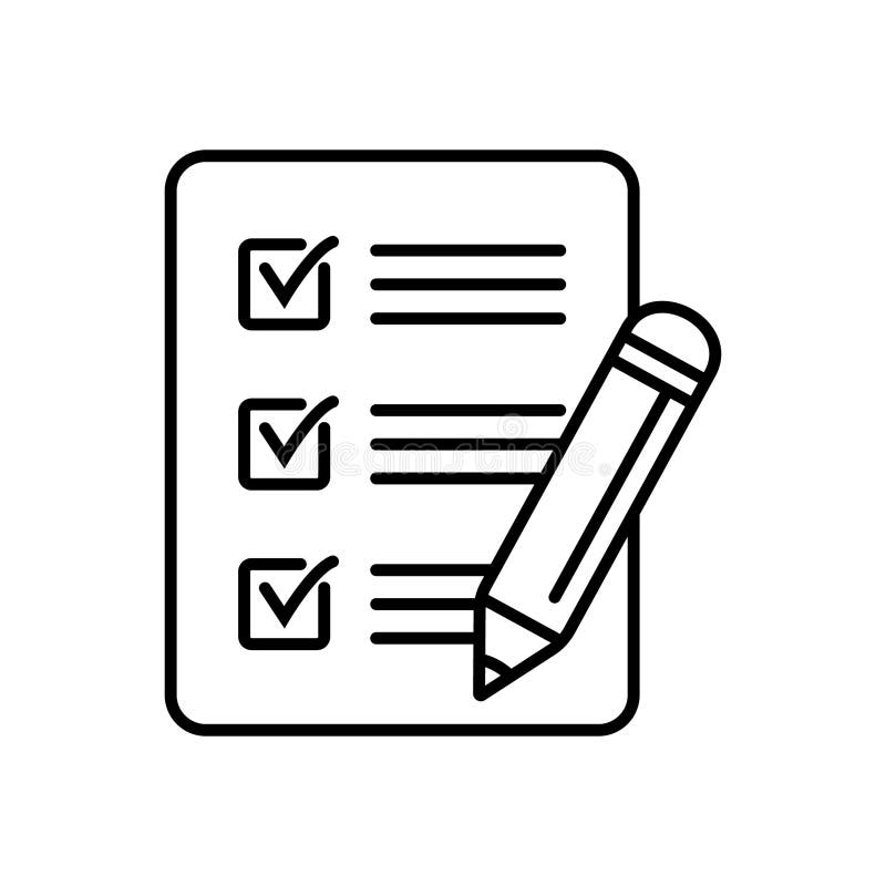 Checklist with Pencil Icon. Test, Questionnaire Icon. To Do List Vector ...