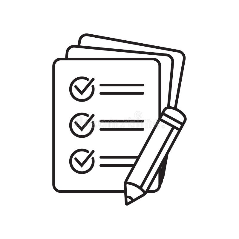 Checklist with Pencil Icon. Test, Questionnaire Icon. To Do List Vector ...