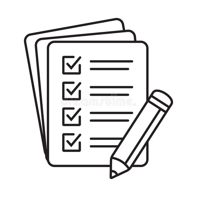 Checklist with Pencil Icon Vector Illustration. Test Vector Icon Stock ...