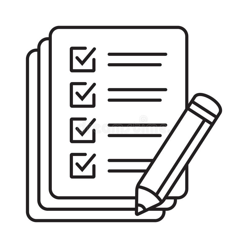 Checklist with Pencil Icon Vector Illustration. Test Vector Icon Stock ...