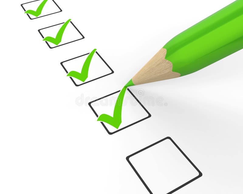 Checklist with Pencil Illustration Stock Illustration - Illustration of ...