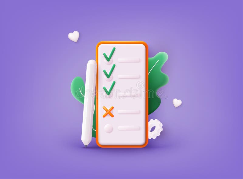 Checklist on a Phone Screen. Successful Completion of Business Tasks ...