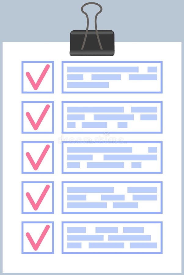 Checklist, daily Plan with Red Tick Marks on Clipboard. To Do List ...